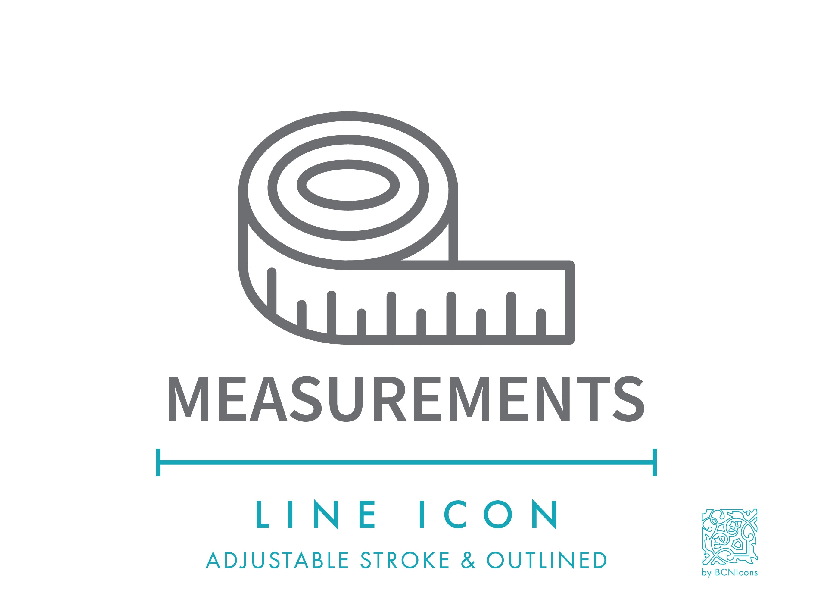 Measurements Clothes Line Icon SVG, Minimalist Measuring Tape Symbol ...