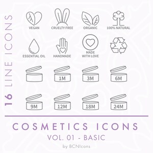 Cosmetics Packaging Symbols Vol. 01 BASIC PACK Line Icons SVG ...