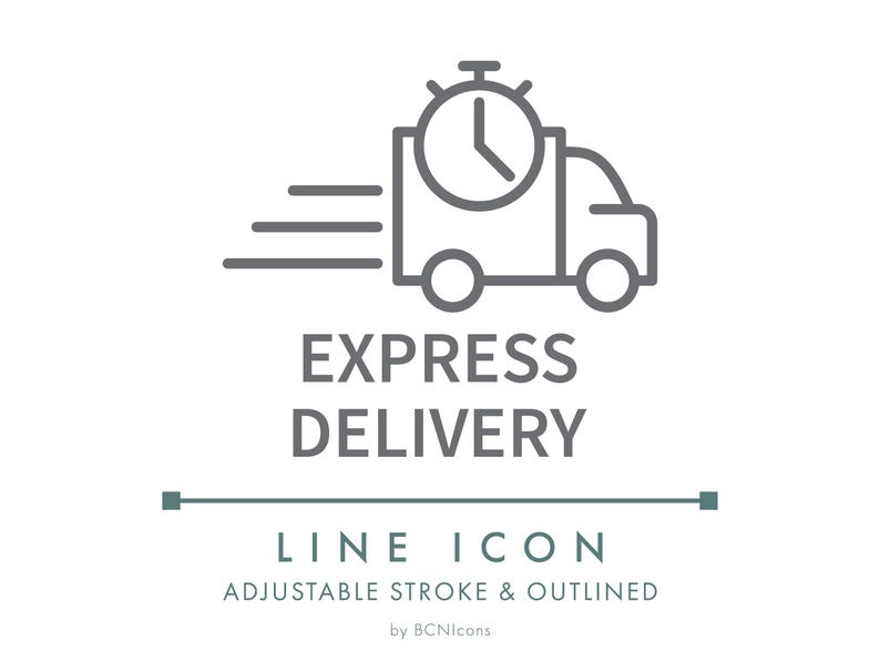 Express Delivery Ecommerce Shipping Line Icon SVG, Minimalist Order ...