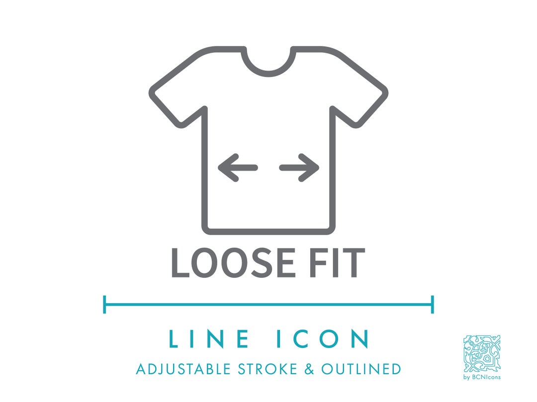 Loose Fit Clothing Line Icon SVG, Minimalist Comfort Loose Cut T-shirt ...