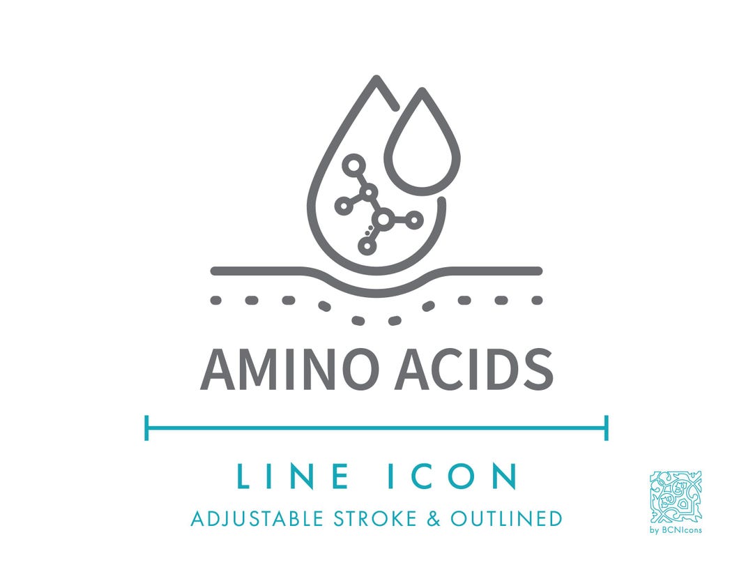 Amino Acids Line Icon SVG, Protein Acid Cosmetics Packaging Icon PNG ...