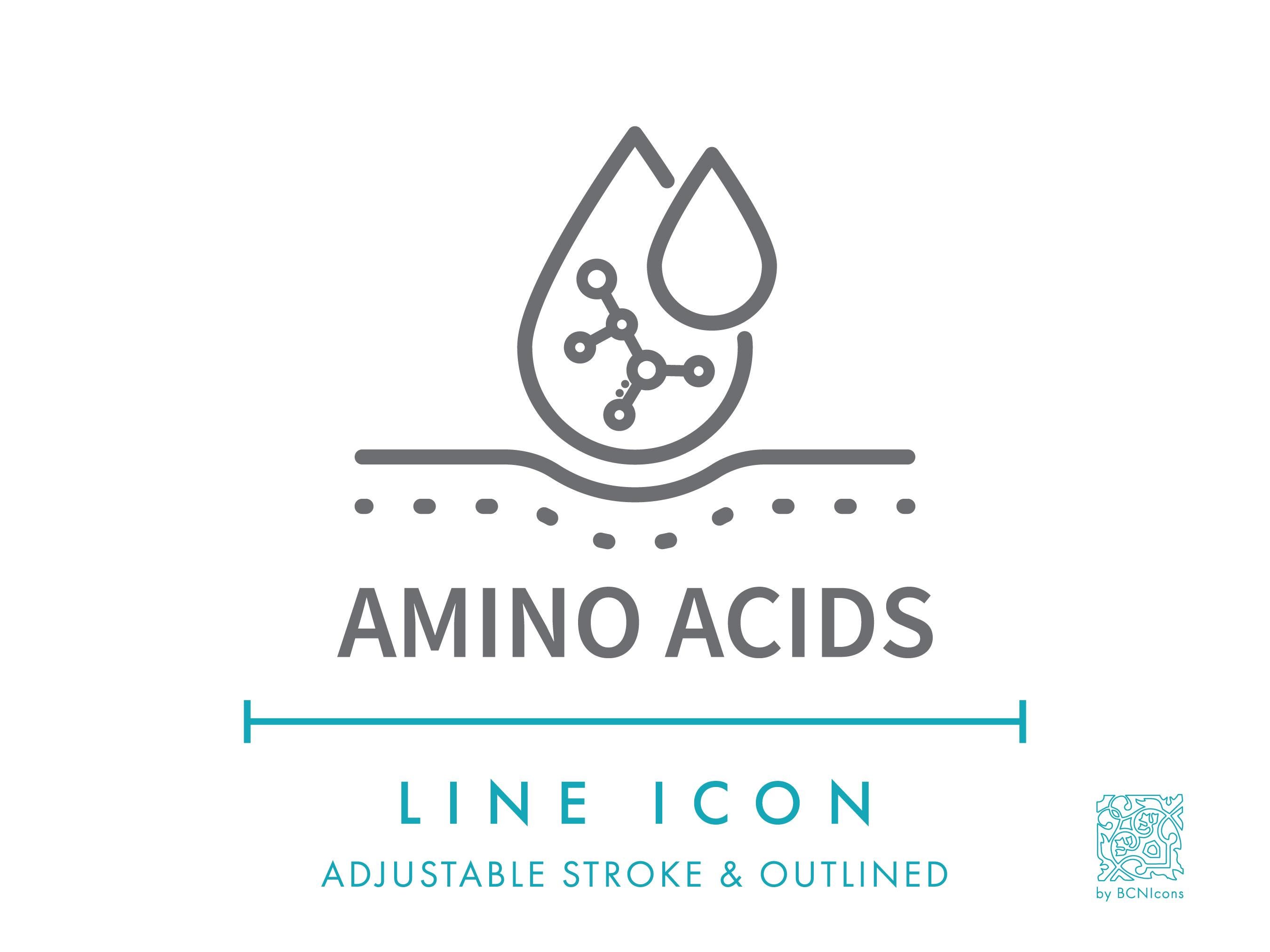 Amino Acids Line Icon SVG, Protein Acid Cosmetics Packaging Icon PNG ...