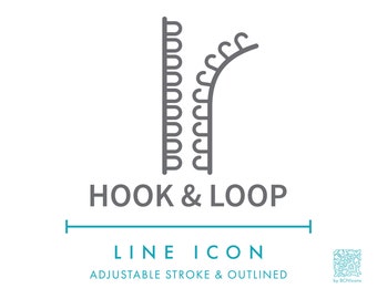 Hook & Eye Closure Sewing Line Icon SVG, Hook Eye Fastening Clothes ...