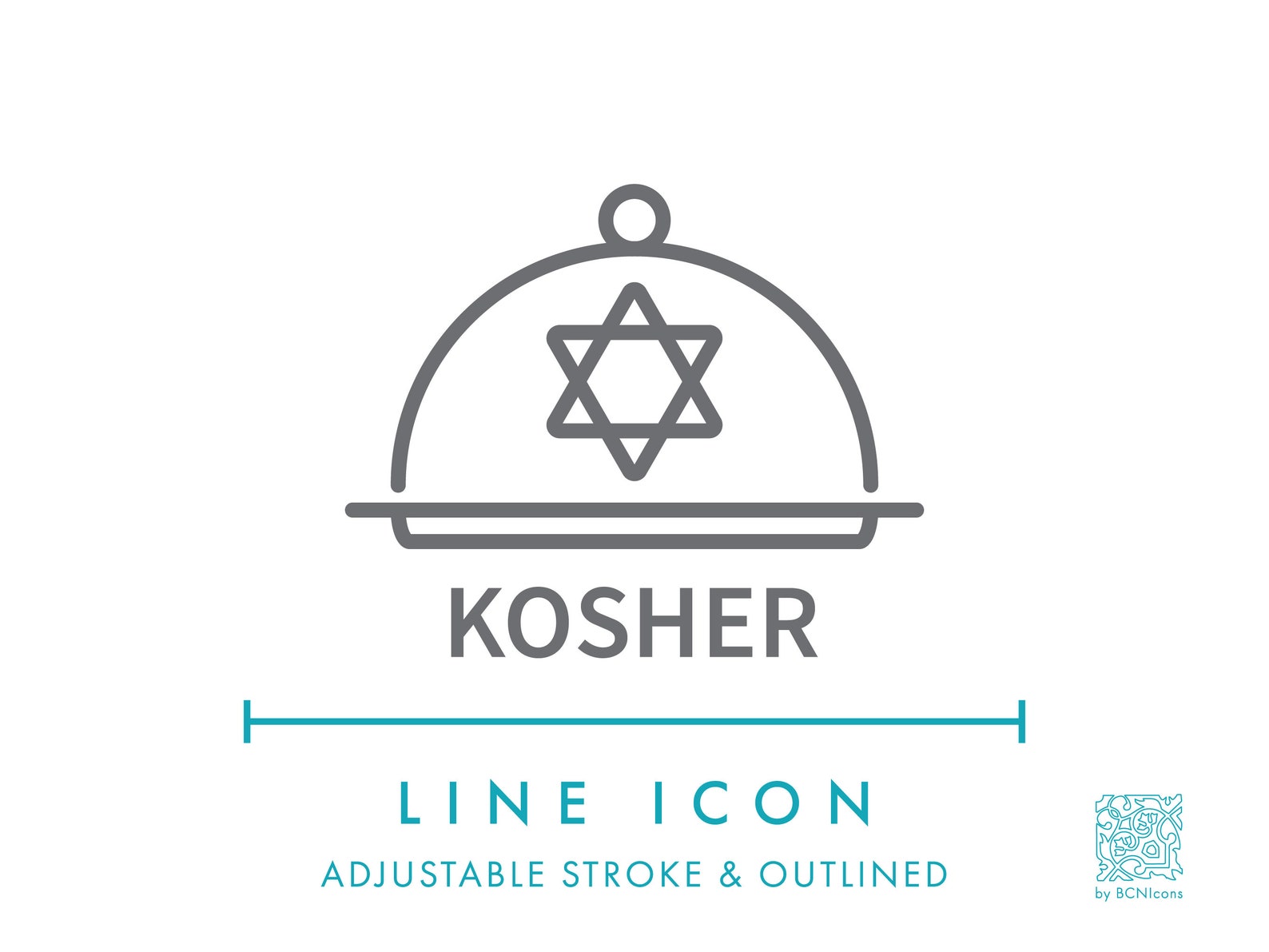 Kosher Food Line Icon SVG, Minimalist Special Jewish Food and Drink ...