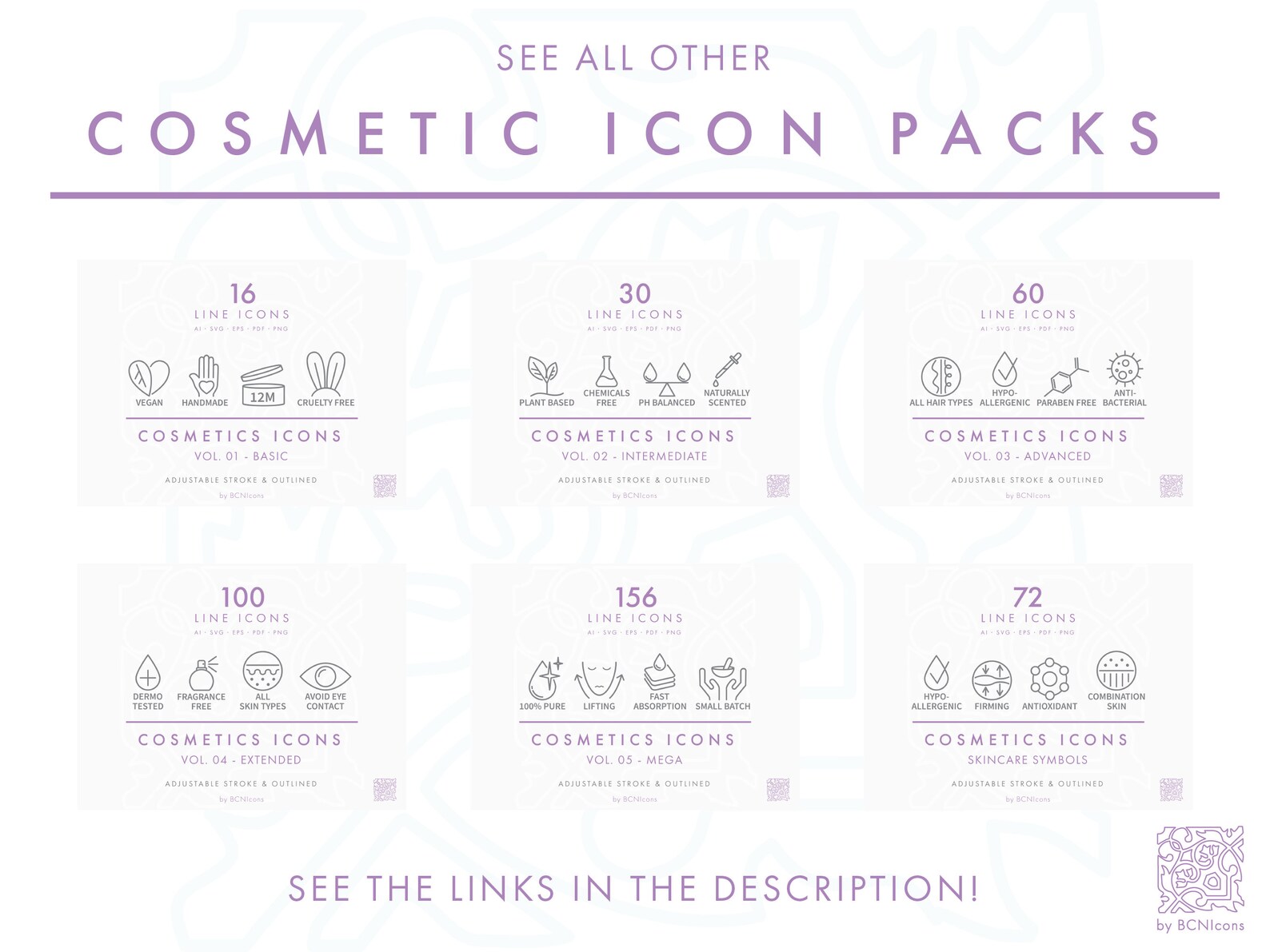 Cosmetics Packaging Symbols Vol. 01 BASIC PACK Line Icons SVG ...