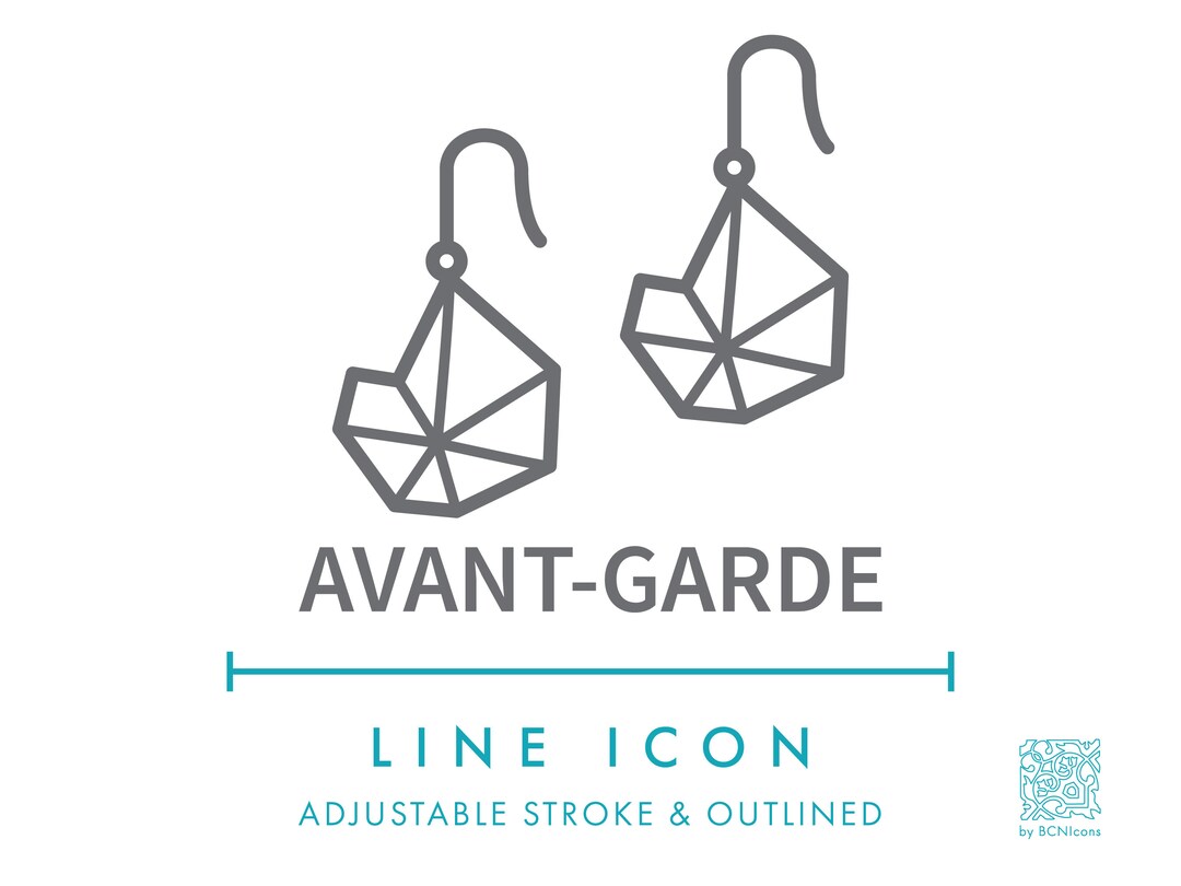 Avant-garde Jewelry Line Icon SVG, Minimalist Art Earrings Jewellery ...