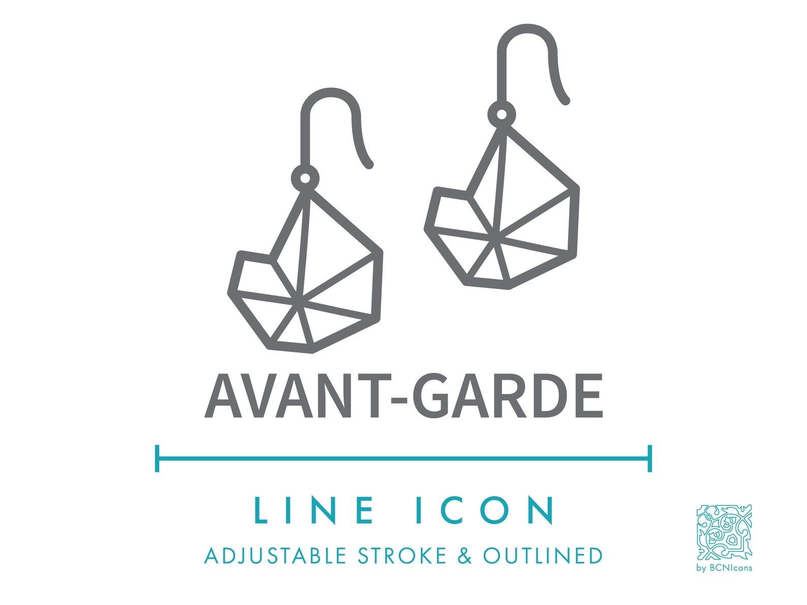 Avant-garde Jewelry Line Icon SVG, Minimalist Art Earrings Jewellery ...