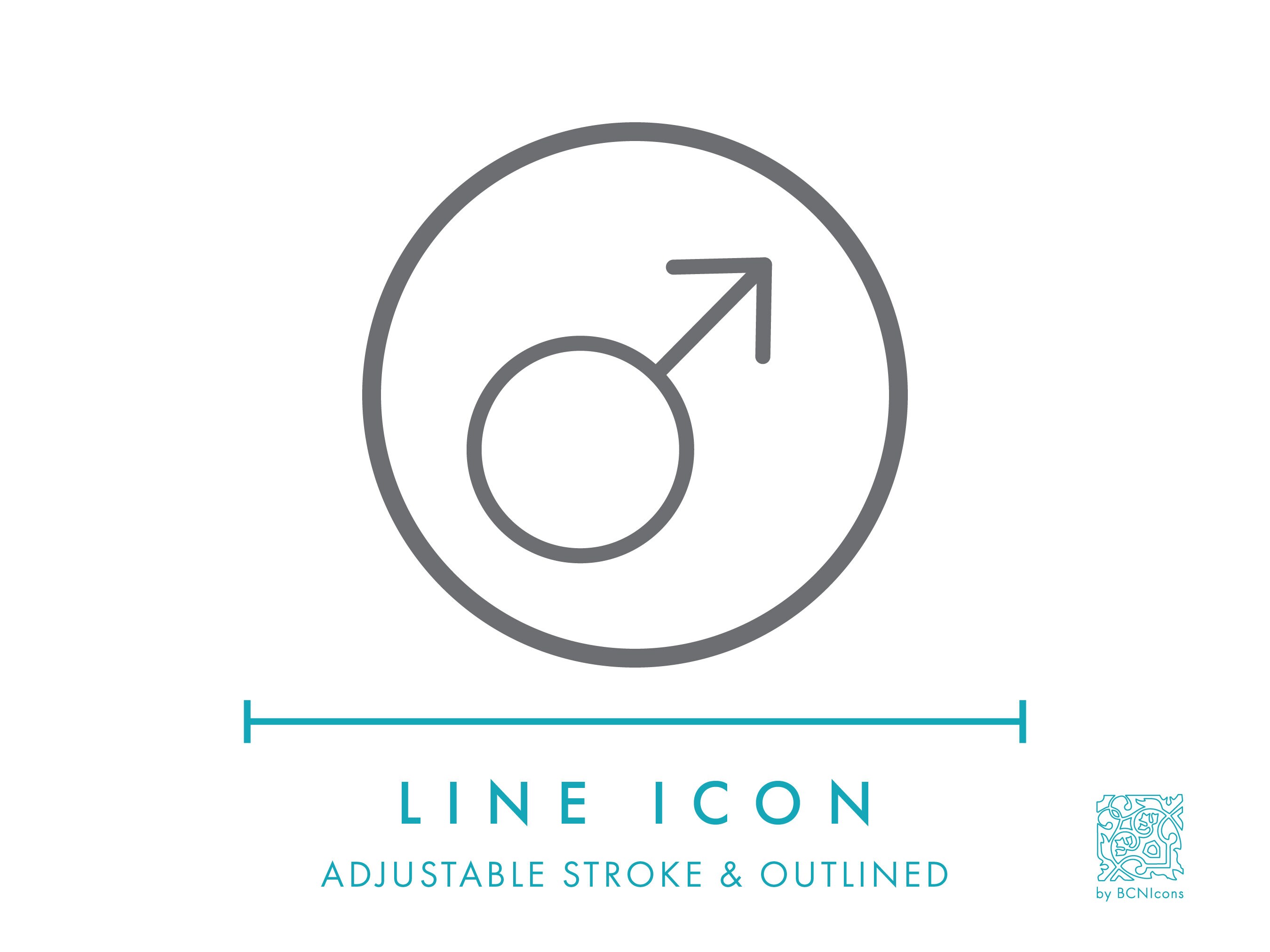 Man Product Category Line Icon SVG, Minimalist Male Gender Symbols ...
