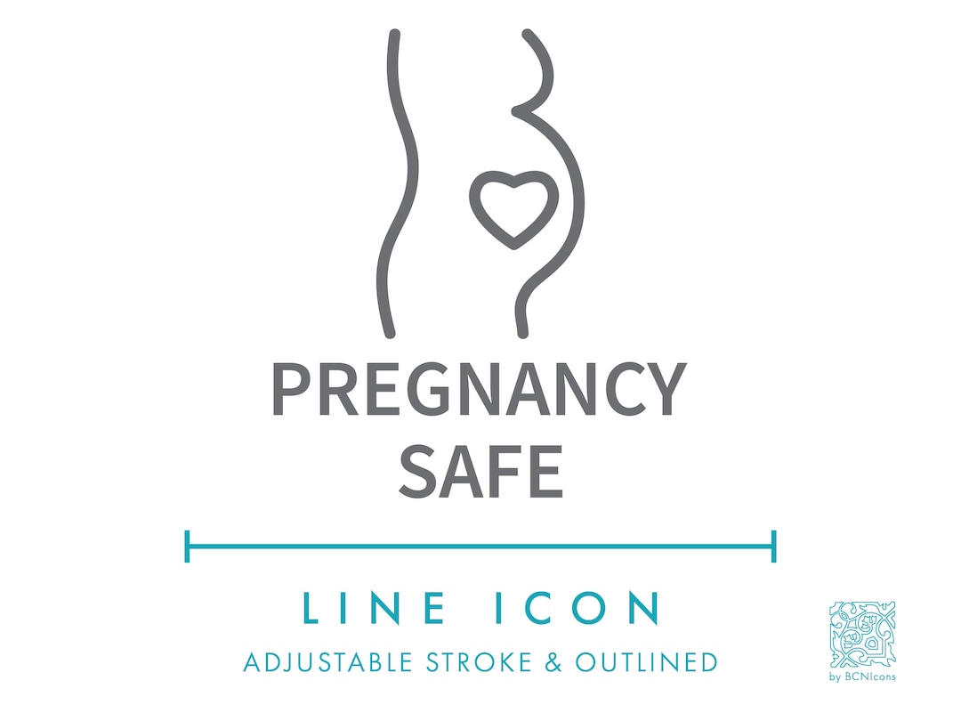 Pregnancy Safe Line Icon SVG, Minimalist Cosmetics Safety Packaging ...