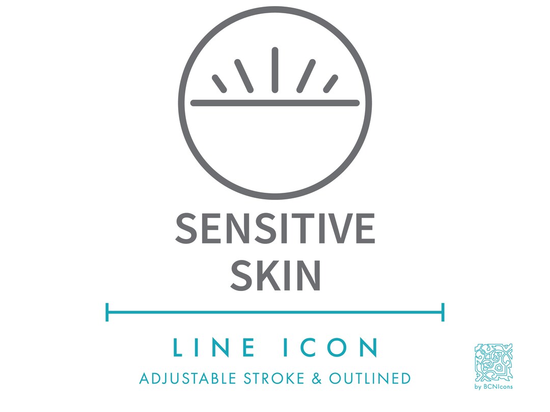 Sensitive Skin Line Icon SVG, Skin Types Cosmetics Packaging Icon ...