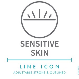 Sensitive Skin Line Icon SVG, Skin Types Cosmetics Packaging Icon ...