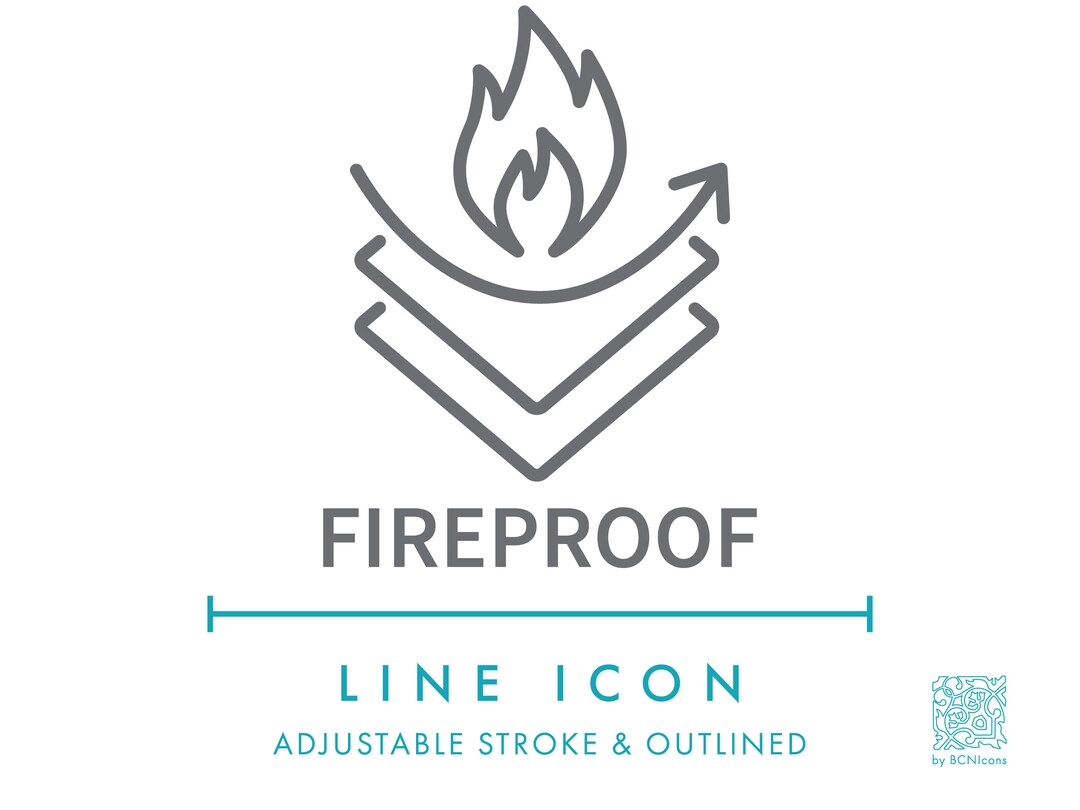 Fireproof Textile Material Line Icon SVG, Minimalist Fire Flame ...