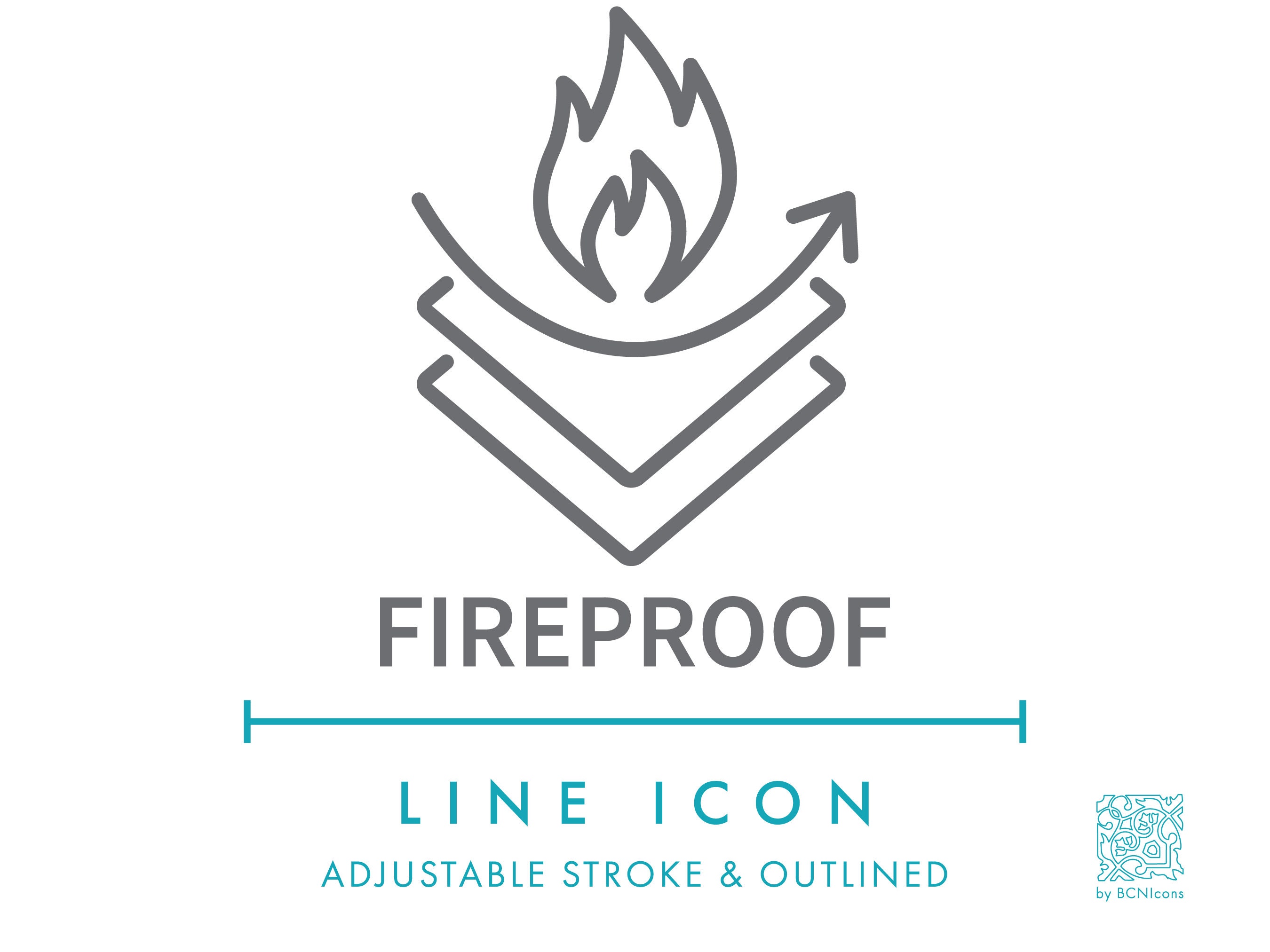 Fireproof Textile Material Line Icon SVG, Minimalist Fire Flame ...