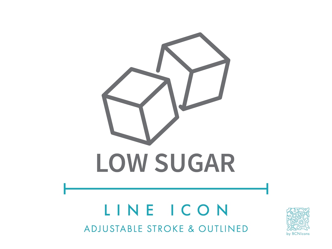 Low Sugar Line Icon SVG, Minimalist Low Calories Natural Diet Food ...