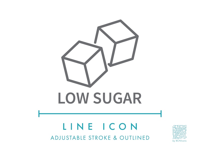 Low Sugar Line Icon SVG, Minimalist Low Calories Natural Diet Food ...