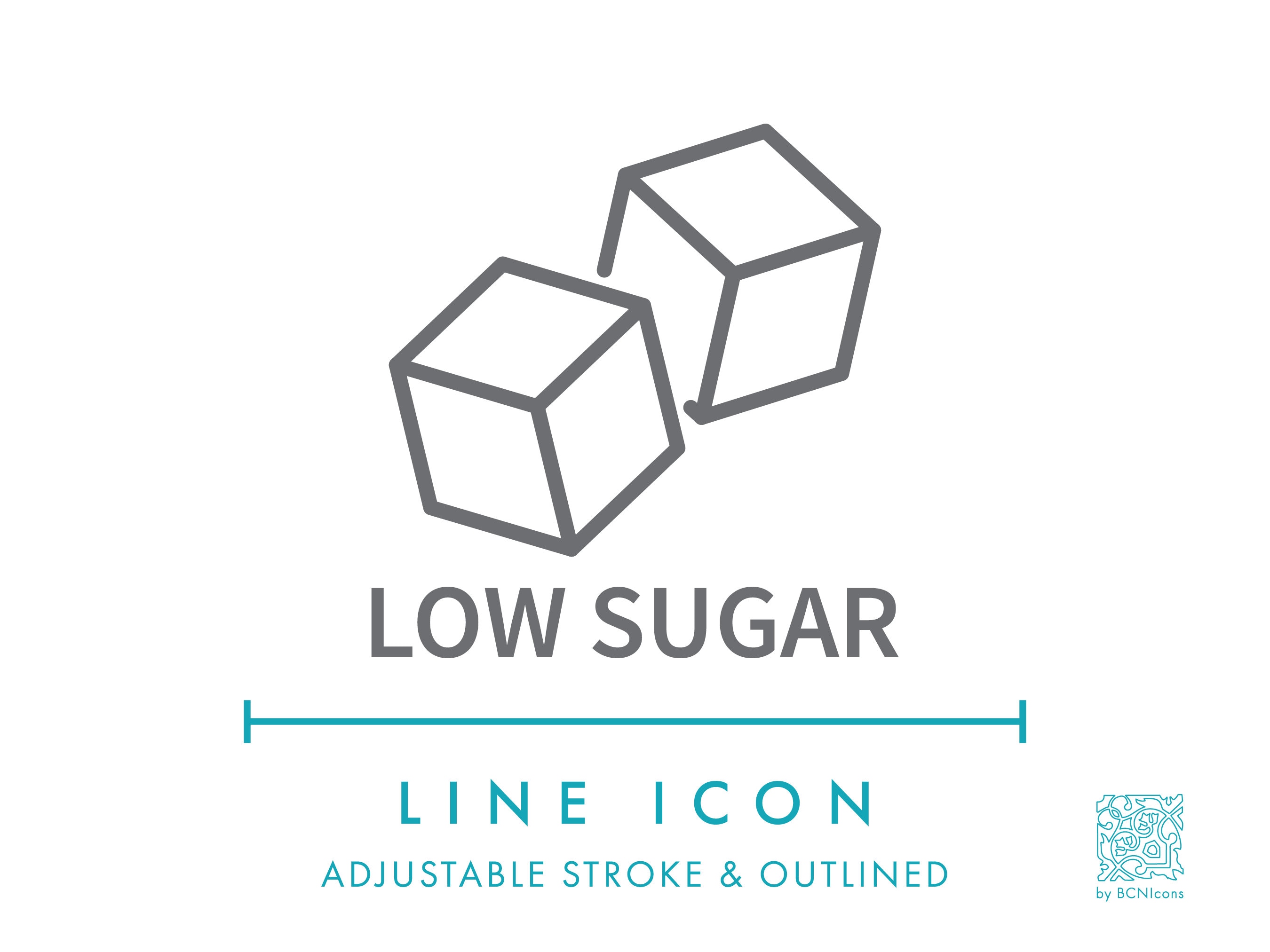 Low Sugar Line Icon SVG, Minimalist Low Calories Natural Diet Food ...