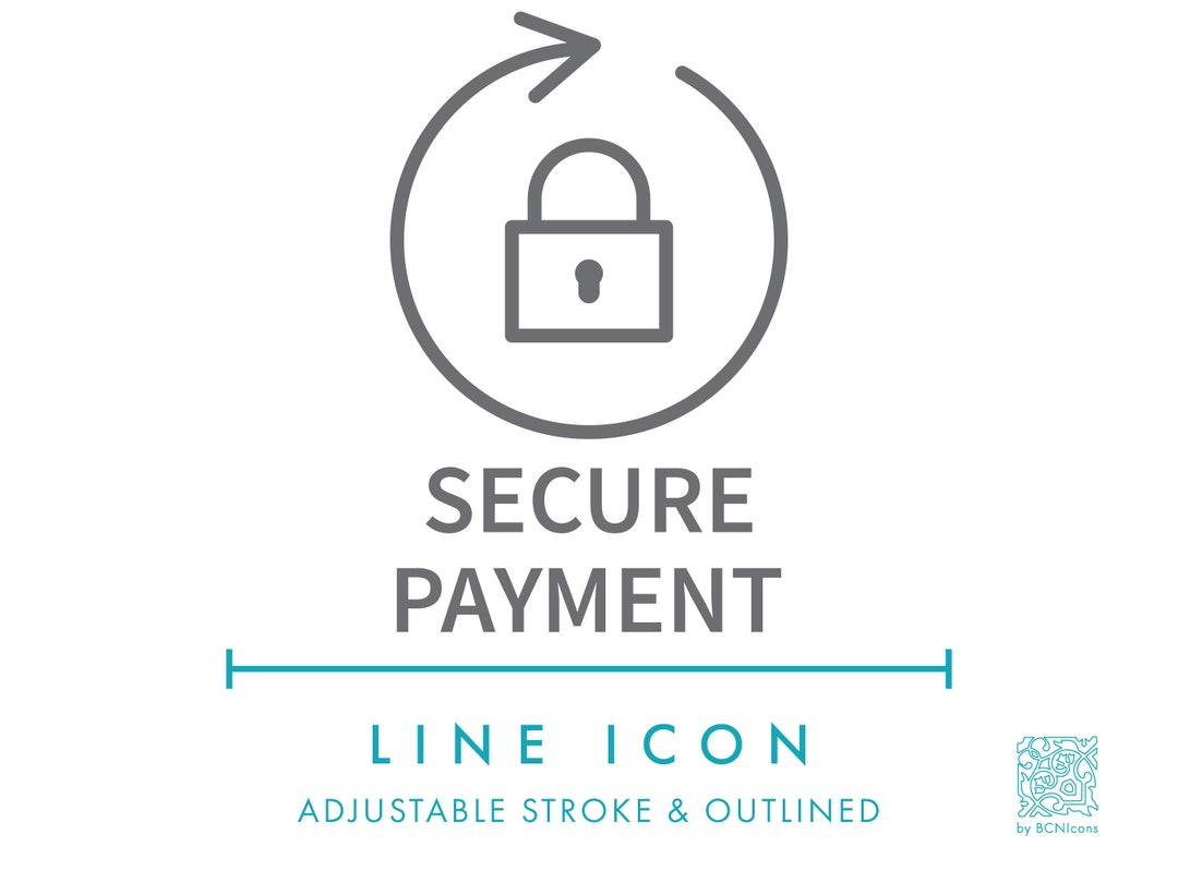 Secure Payment Ecommerce Line Icon SVG, Minimalist Online Store ...