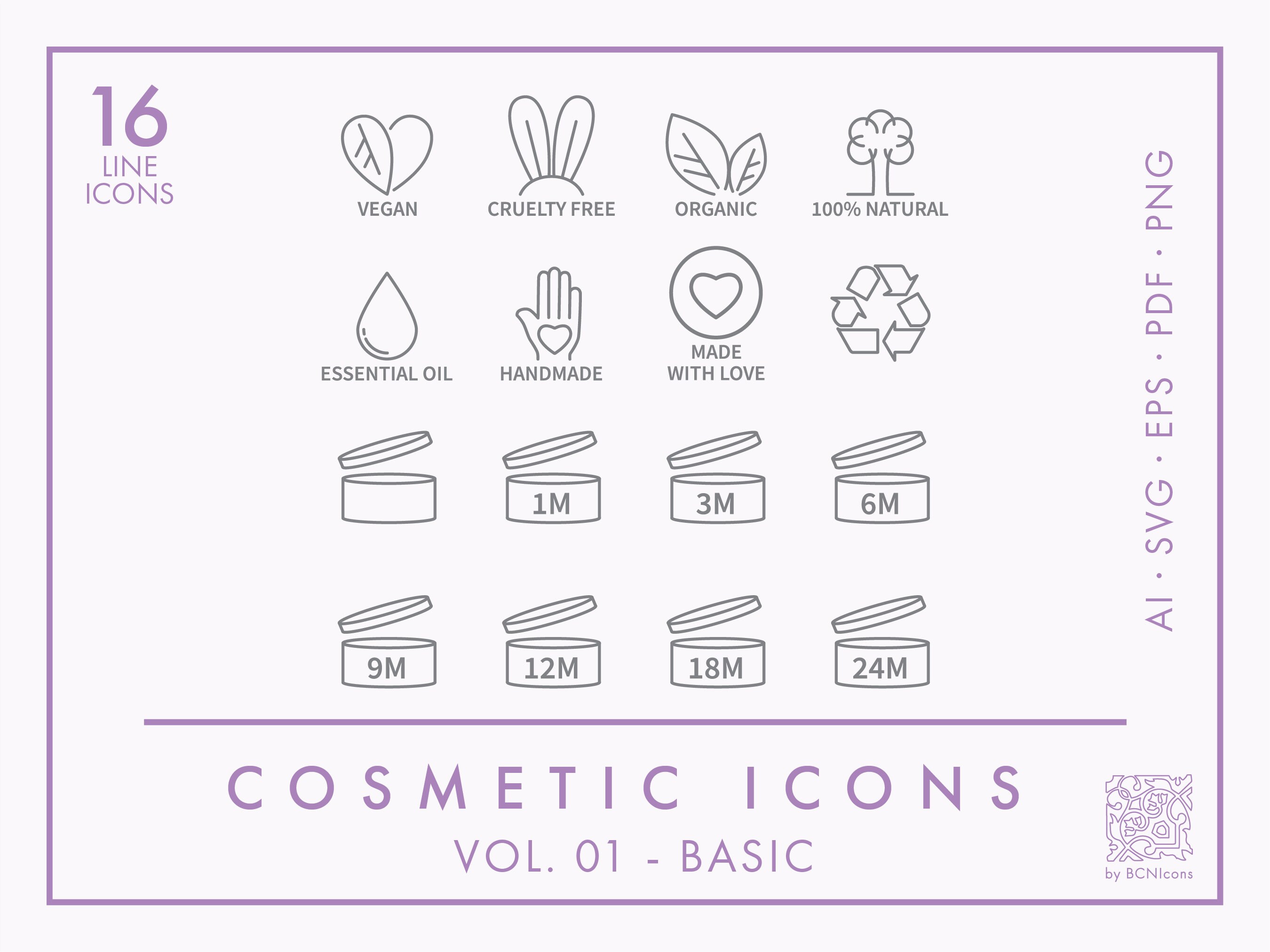 Cosmetics Packaging Symbols Vol. 01 BASIC PACK Line Icons - Etsy