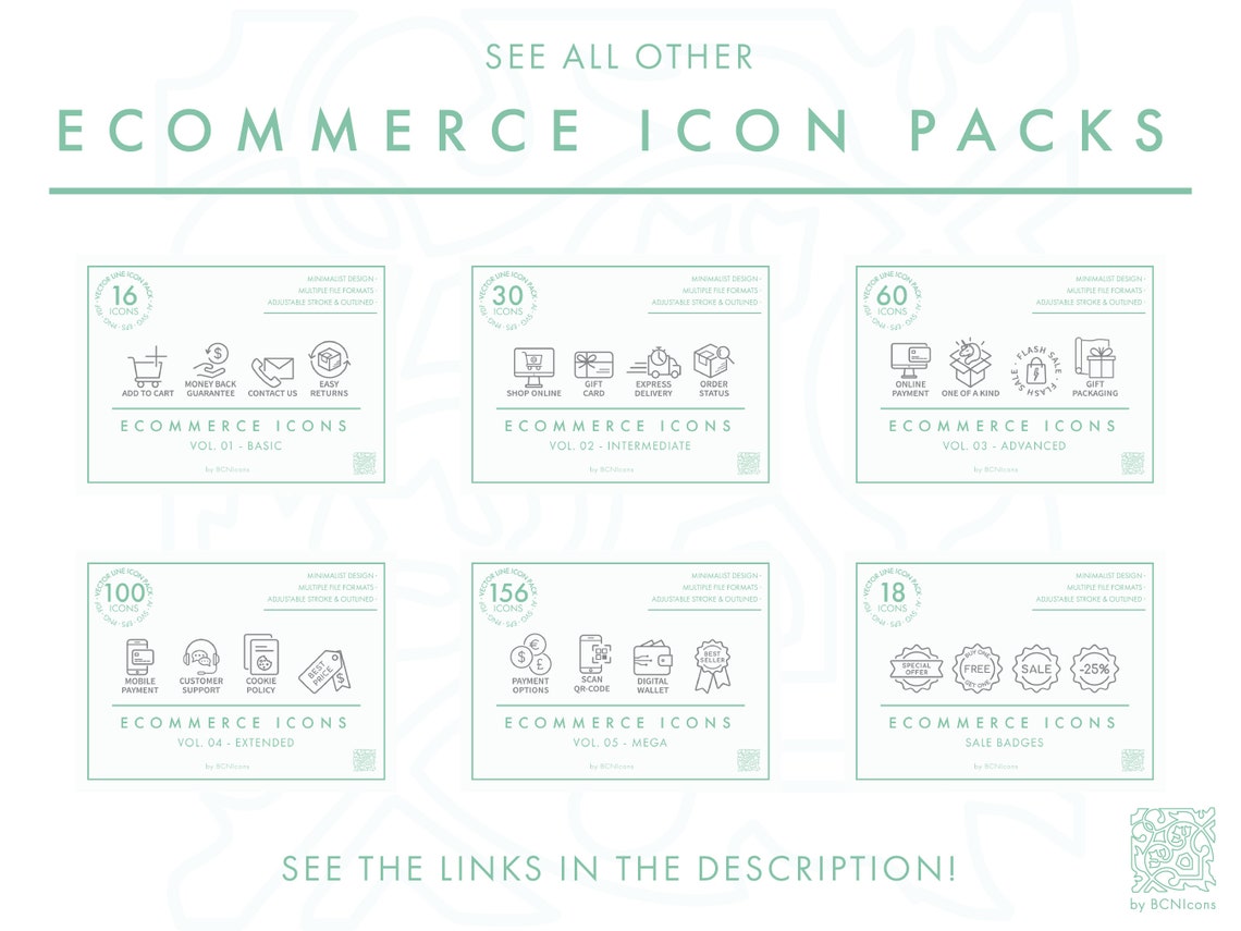 Ecommerce Symbols Vol. 04 Extended Icon Pack SVG, Minimalist Online ...
