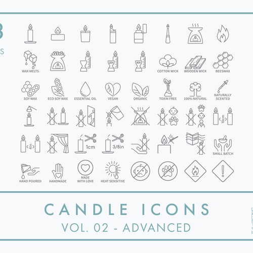 Candle Making Symbols Line Icon Pack Vol. 02 Advanced SVG - Etsy