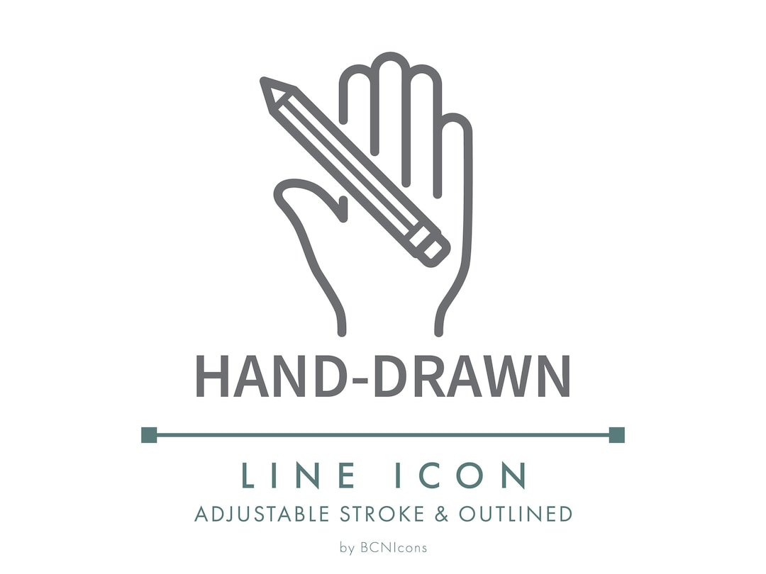 Hand-painted Line Icon SVG, Minimalist Handmade Small Business ...