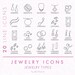 JEWELRY TYPES Symbols Outline Line Icon Pack SVG, Minimalist Jewellery ...