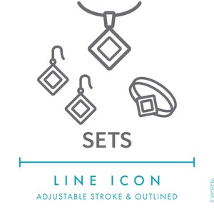 Sets Jewelry Line Icon SVG, Minimalist Matching Jewellery Type Icon PNG ...
