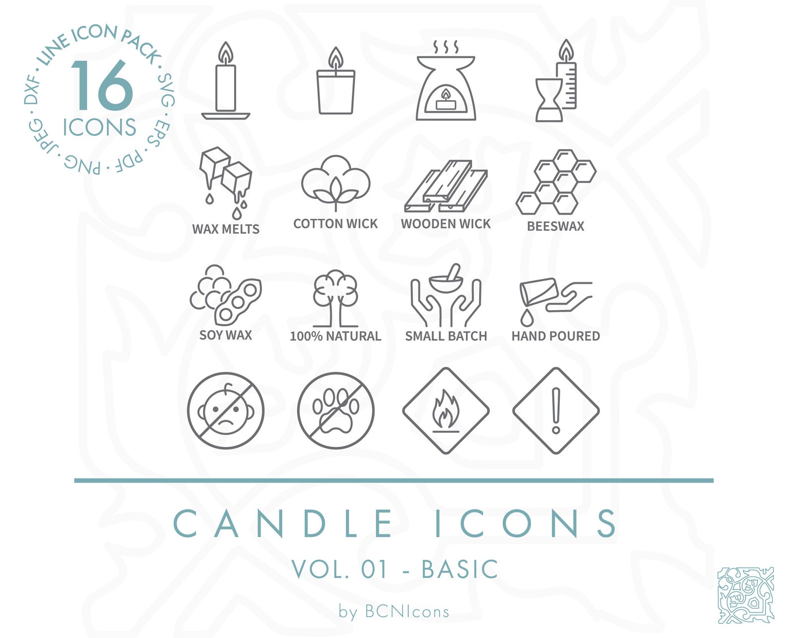 BASIC PACK: Candle Making Symbols Line Icons Pack Vol. 01 SVG | Etsy