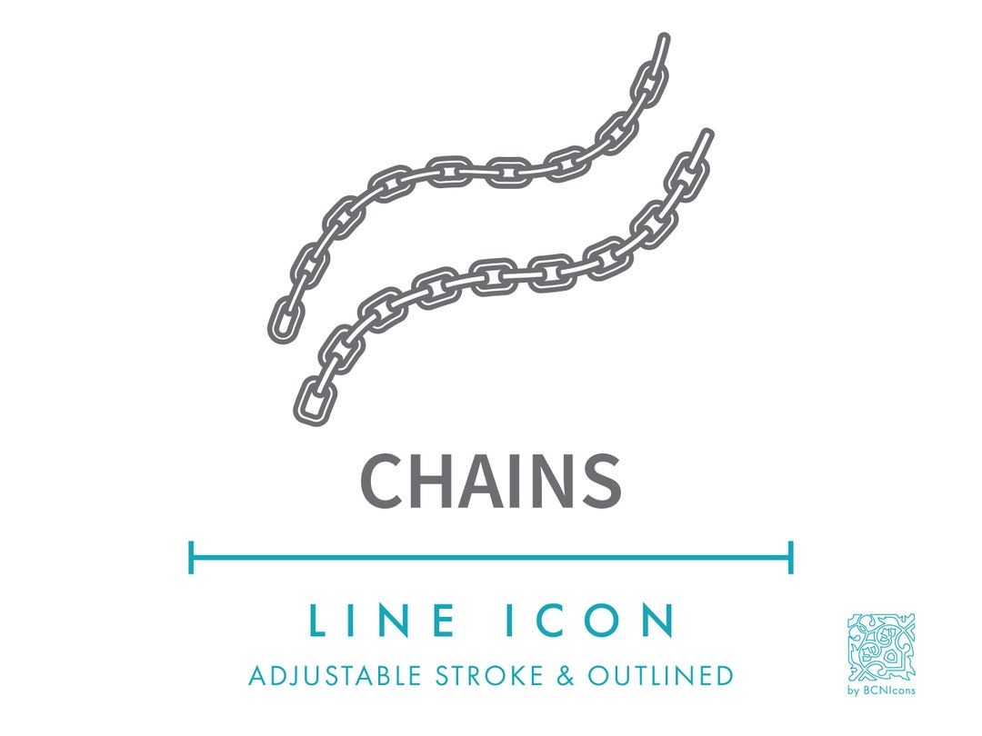 Chains Jewelry Line Icon SVG, Minimalist Pendant Jewellery Type Icon ...