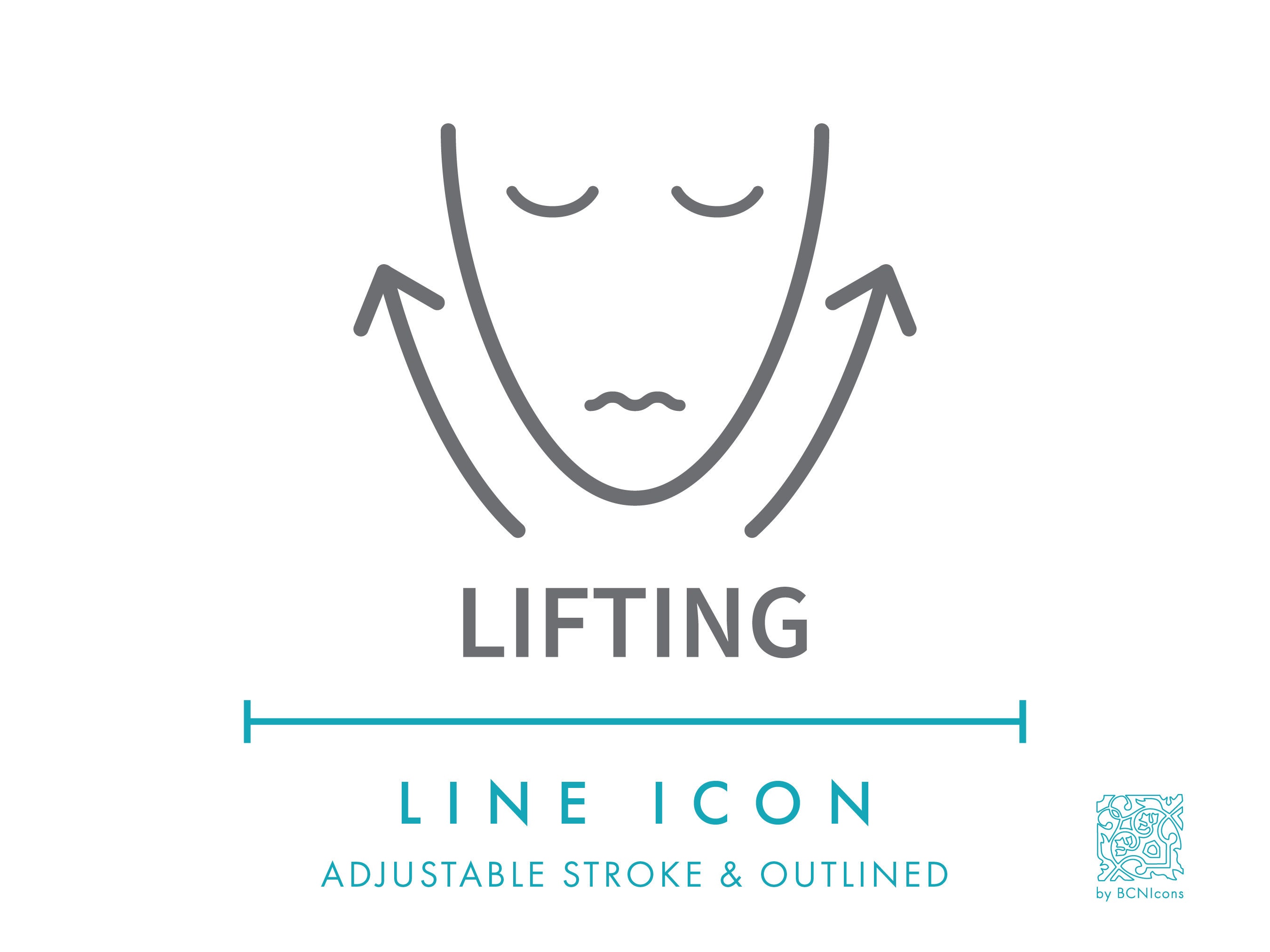 Lifting Line Icon SVG Minimalist Firming Skincare Cosmetics - Etsy