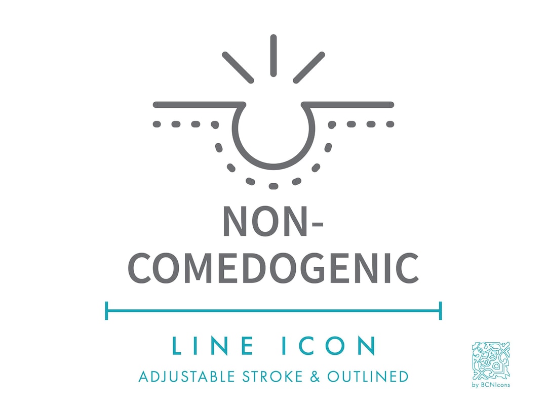 Non-comedogenic Line Icon SVG, Anti Acne Cosmetics Packaging Icon PNG ...