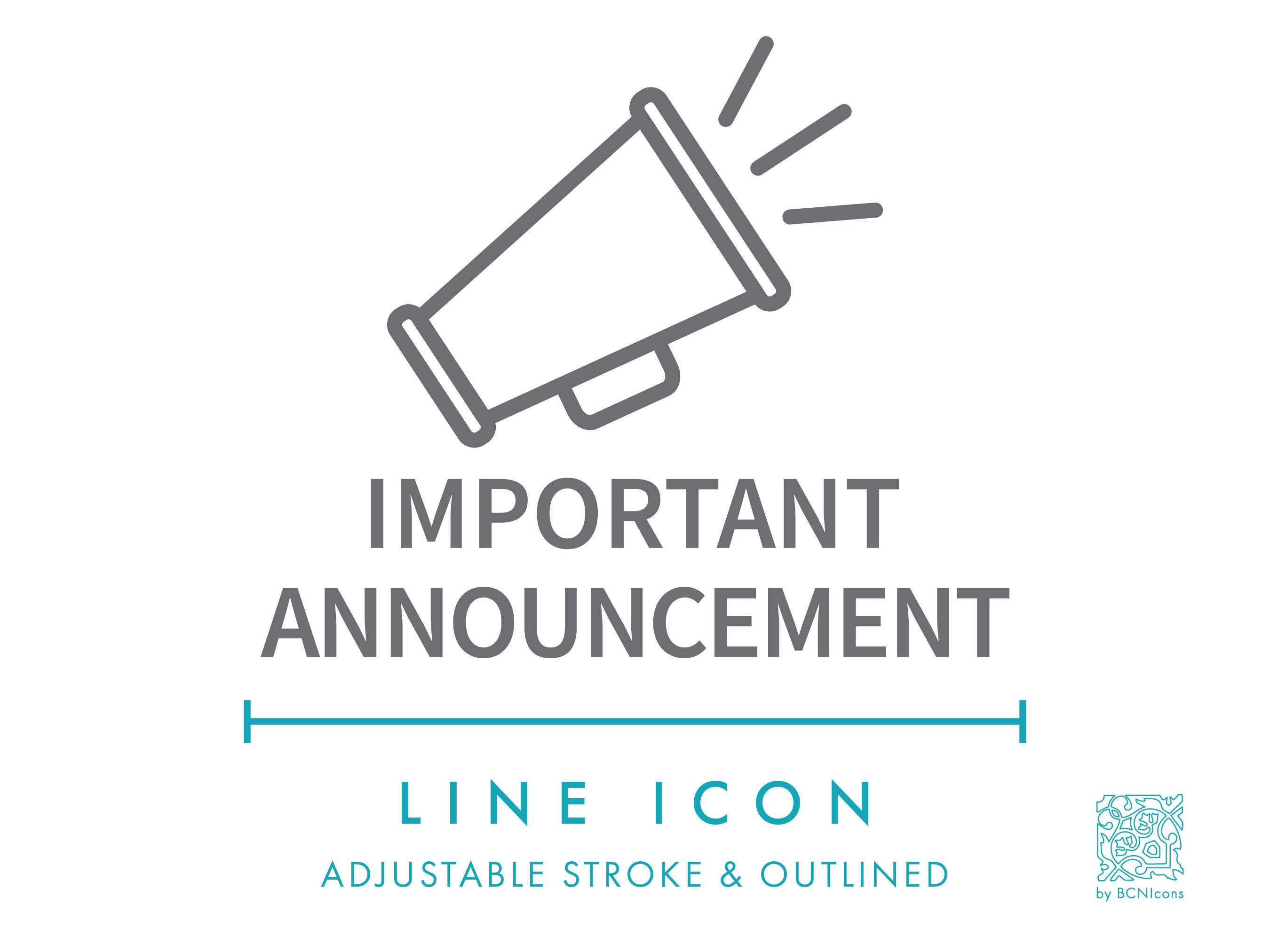 Important Announcement Ecommerce Line Icon SVG, Minimalist Business ...