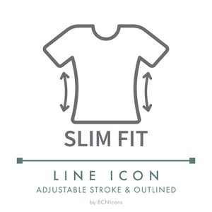 Slim Fit Clothing Line Icon SVG, Minimalist Tailored Cut T-shirt ...