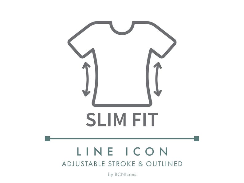 Slim Fit Clothing Line Icon SVG, Minimalist Tailored Cut T-shirt ...