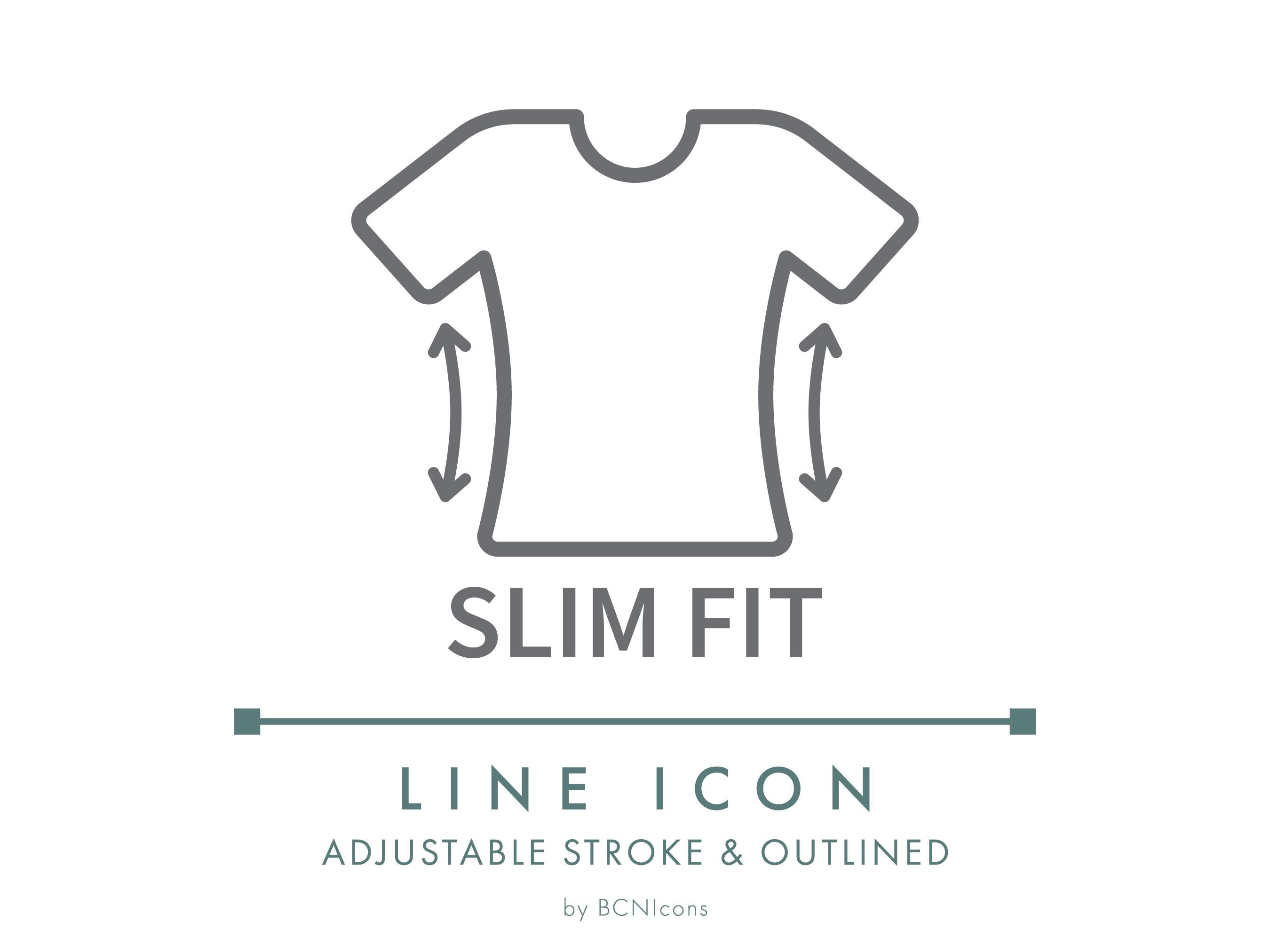 Slim Fit Clothing Line Icon SVG, Minimalist Tailored Cut T-shirt ...