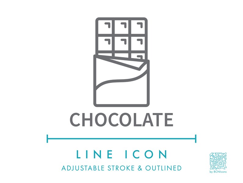 Chocolate Bar Line Icon SVG, Chocolate Ingredient Flavor Food Clipart ...