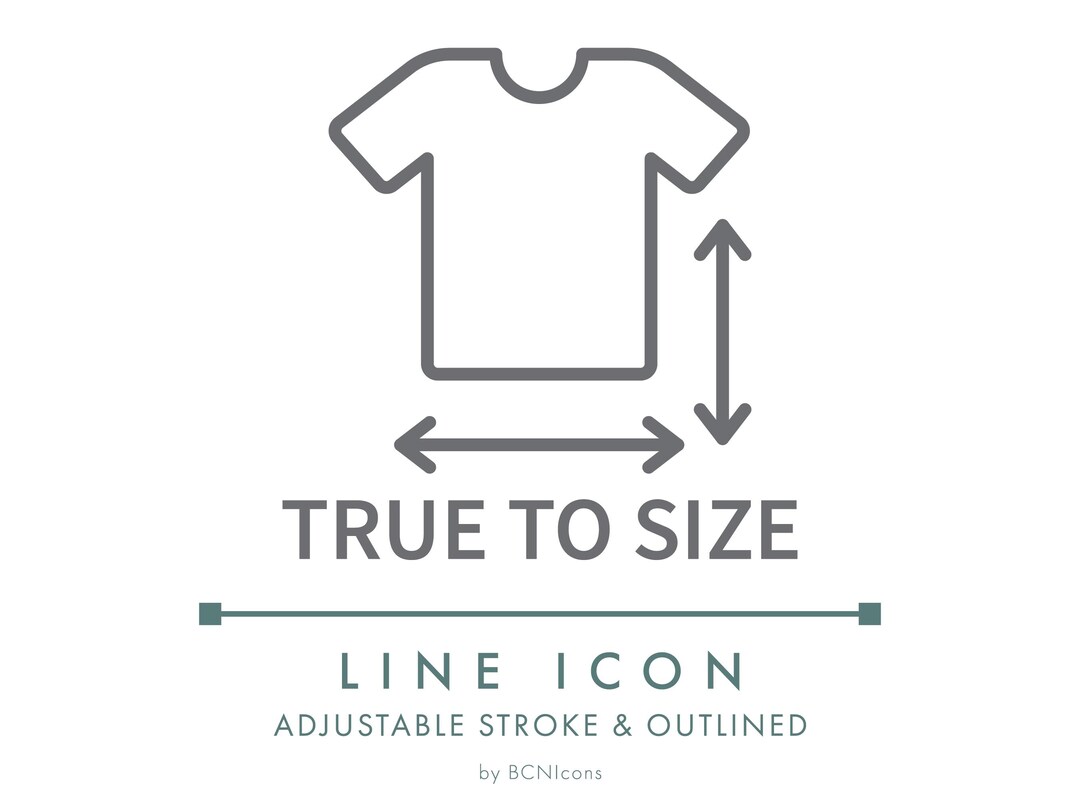True to Size Clothing Line Icon SVG, Minimalist TTS Regular Cut T-shirt ...