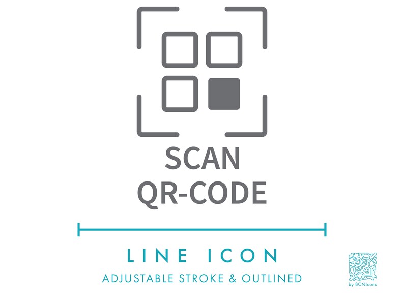 Scan Qr Code Ecommerce Line Icon Svg Minimalist Mobile App Qr Etsy 