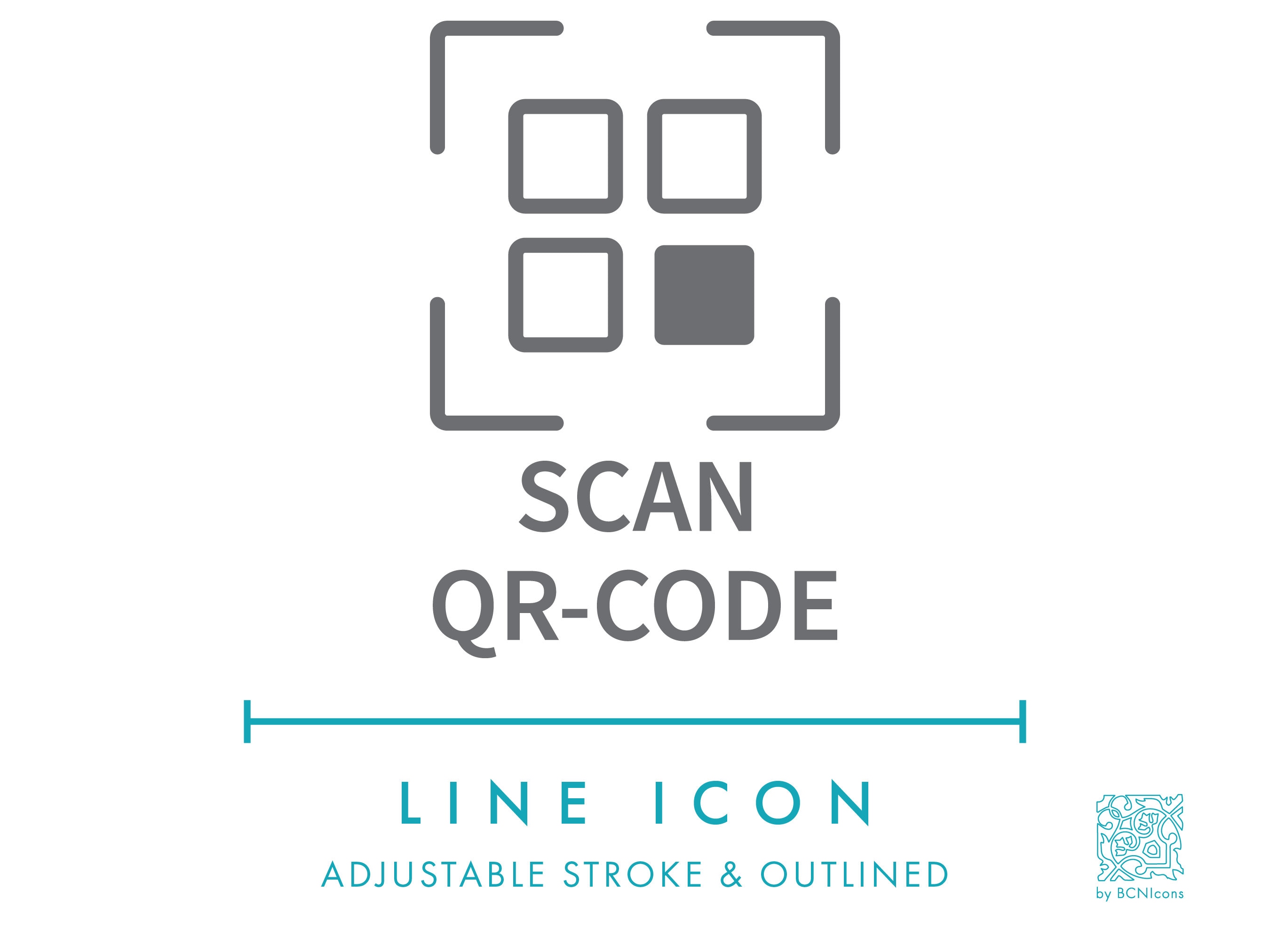 Scan Qr-code Ecommerce Line Icon SVG, Minimalist Mobile App QR Code ...