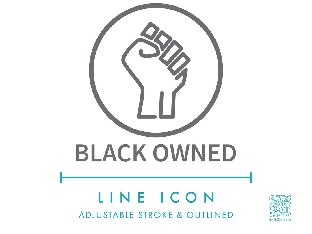 Black Owned Business Line Icon SVG, Minimalist Minority Small Business ...