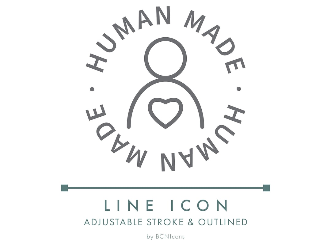 Human Made Line Icon SVG, Handmade Small Business Packaging Icon PNG ...