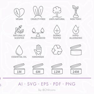 Cosmetics Packaging Symbols Vol. 01 - BASIC PACK Line Icons SVG ...