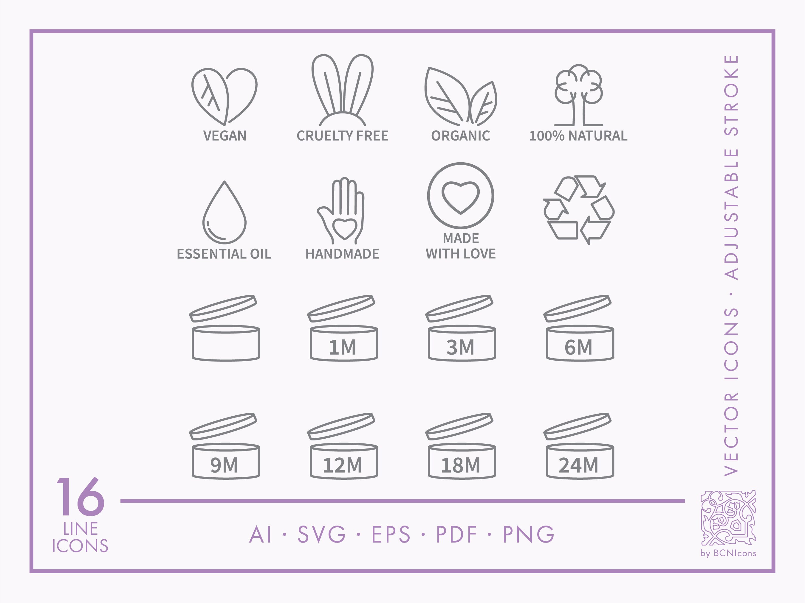 BASIC PACK: Cosmetics Packaging Symbols Vol. 01 Line Icon - Etsy