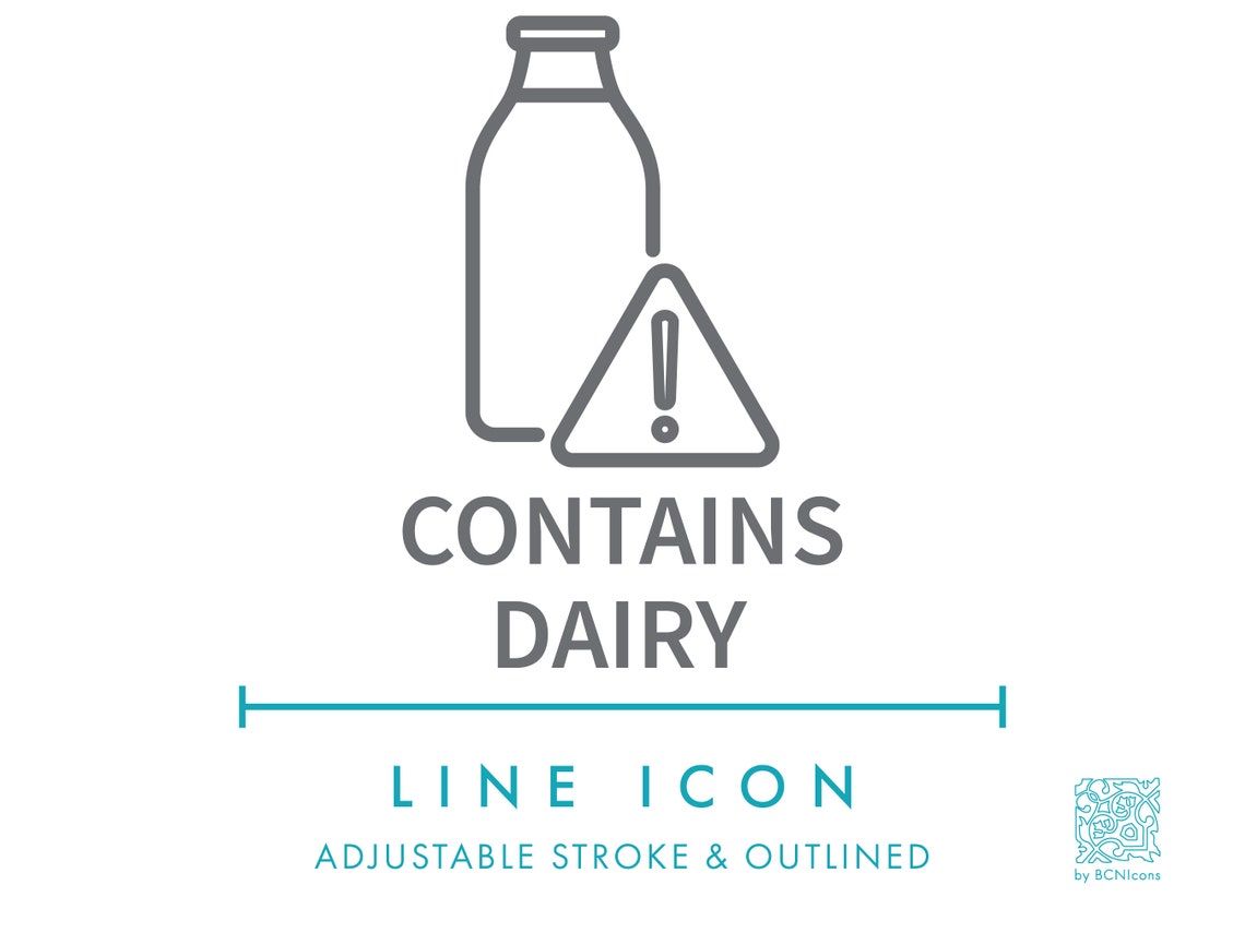 Contains Dairy Nutrition Line Icon SVG, Minimalist Food Allergen ...