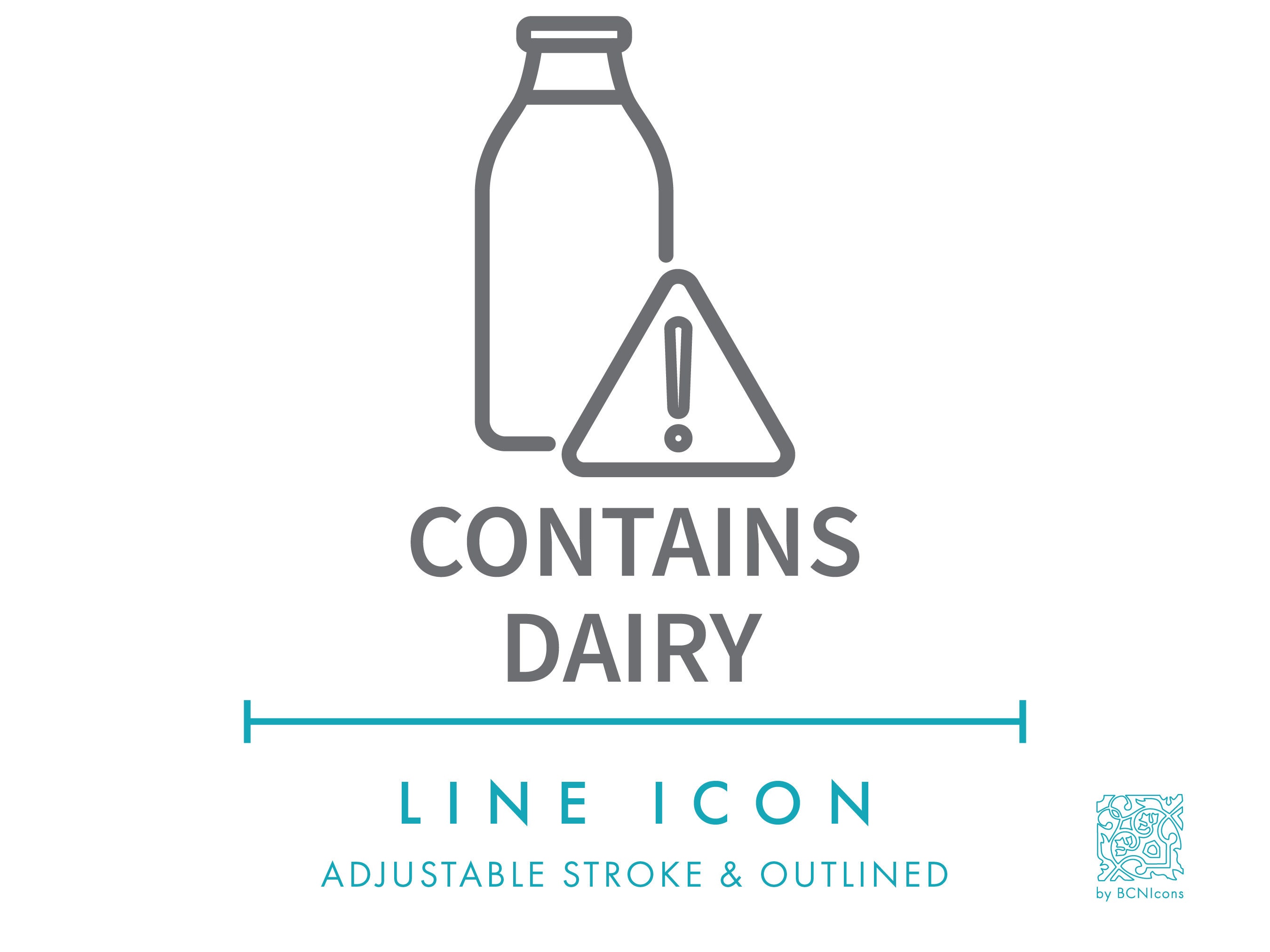 Contains Dairy Nutrition Line Icon SVG, Minimalist Food Allergen ...