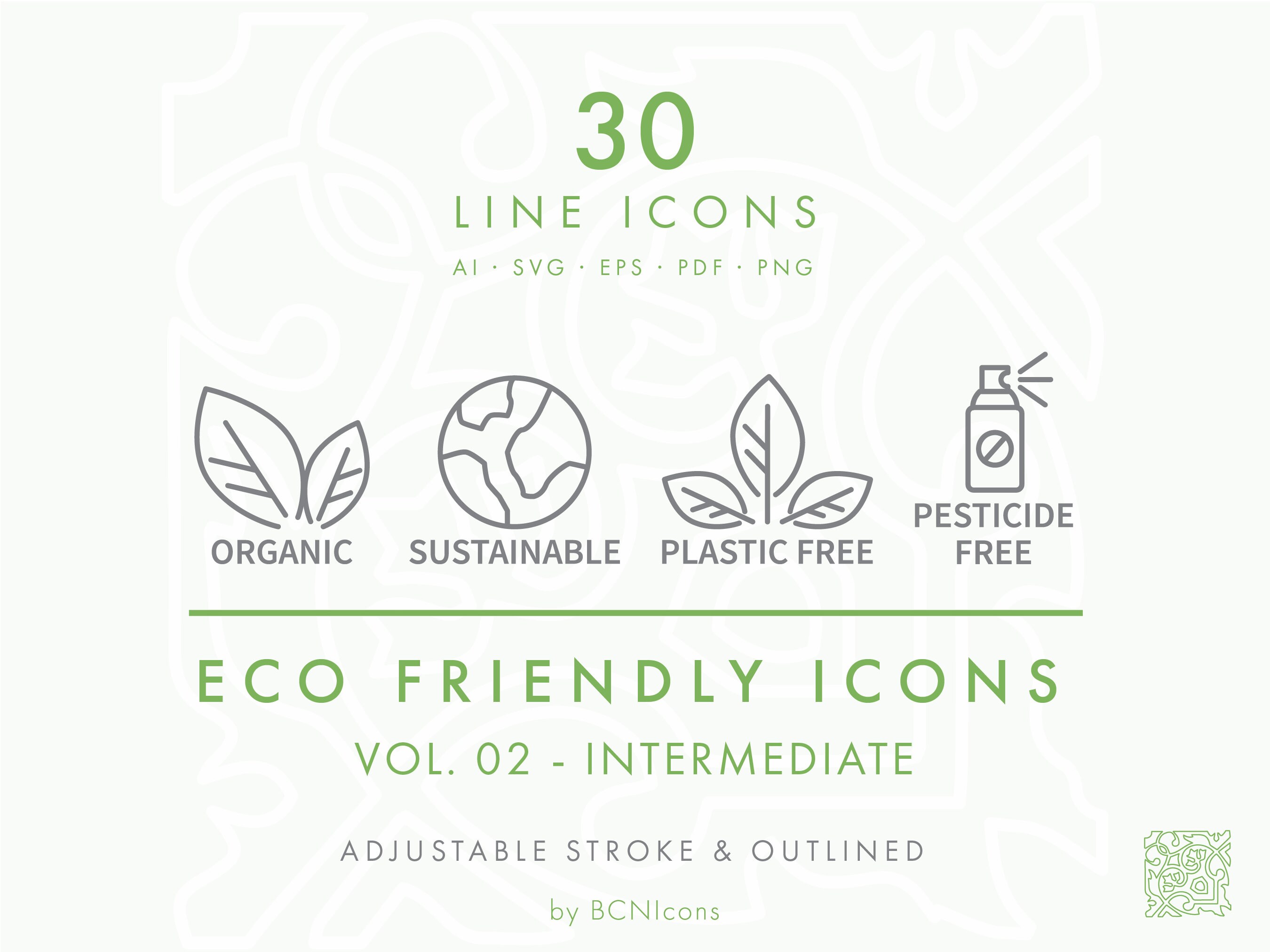 INTERMEDIATE PACK: Eco Friendly Line Icons Vol. 02 SVG, Minimalist ...