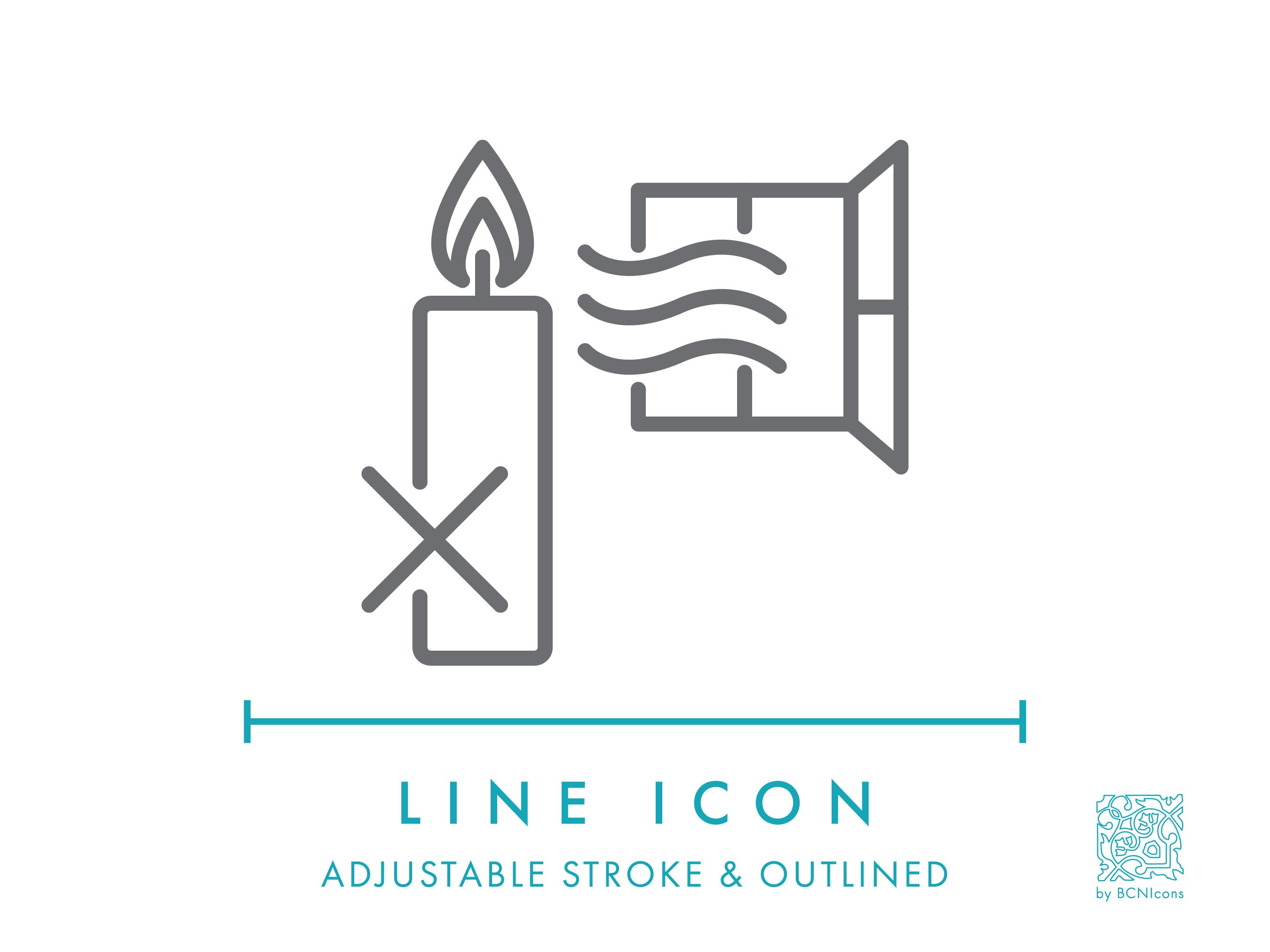 Do Not Burn in A Draught Candle Safety Line Icon SVG, Keep Away From ...