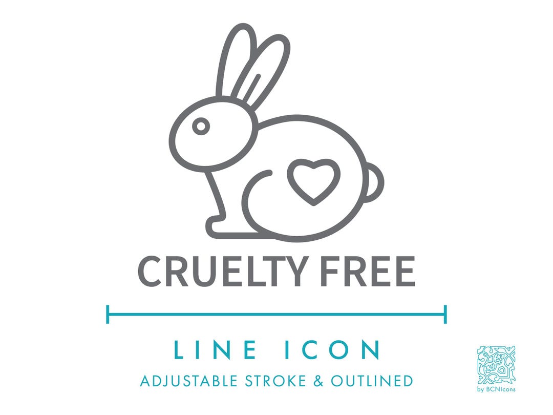 Cruelty Free Line Icon SVG, Minimalist Ethical Cosmetics Packaging Icon ...