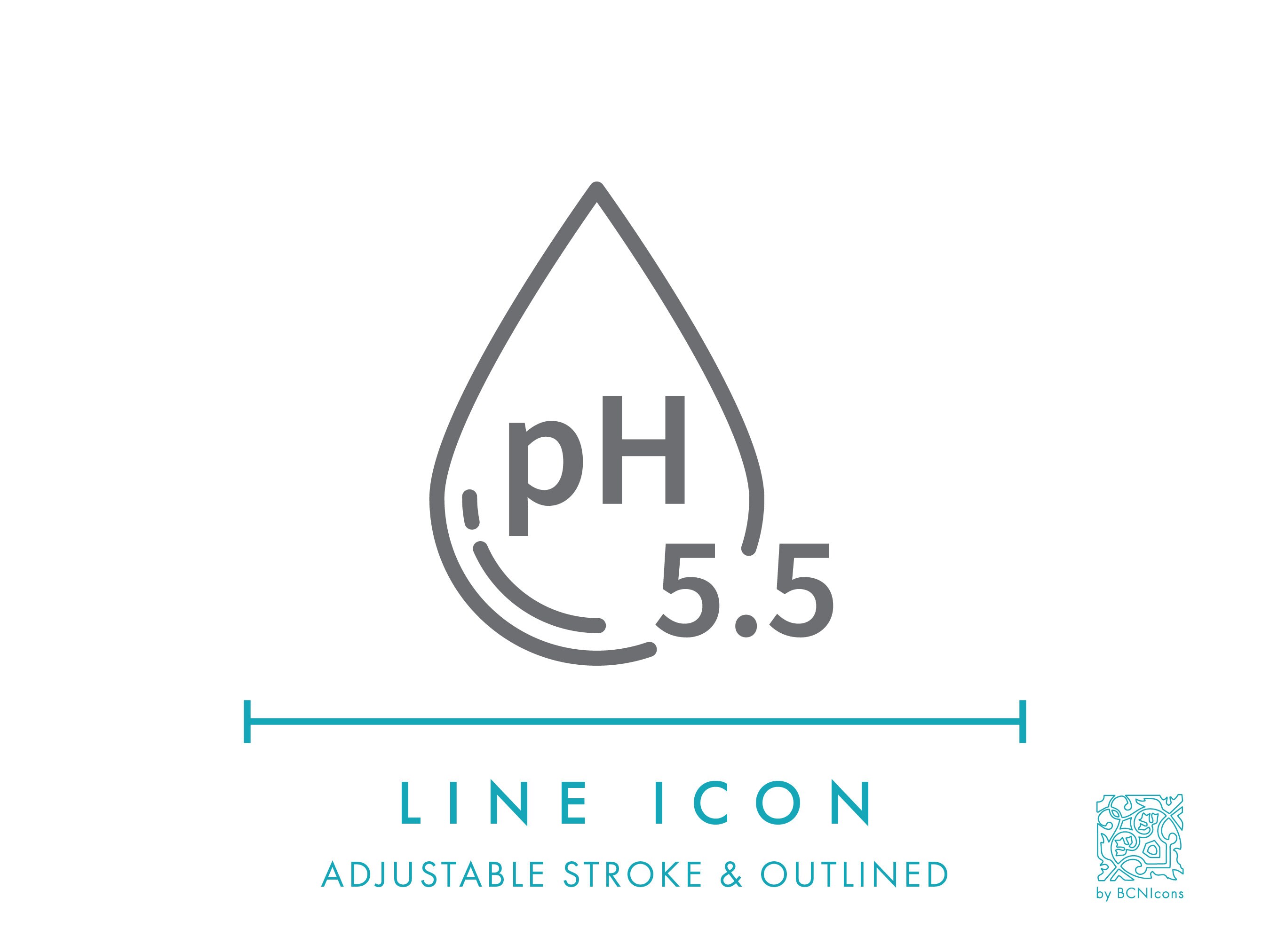 Ph 5.5 Line Icon SVG, Minimalist Neutral Ph Natural Cosmetics Packaging ...