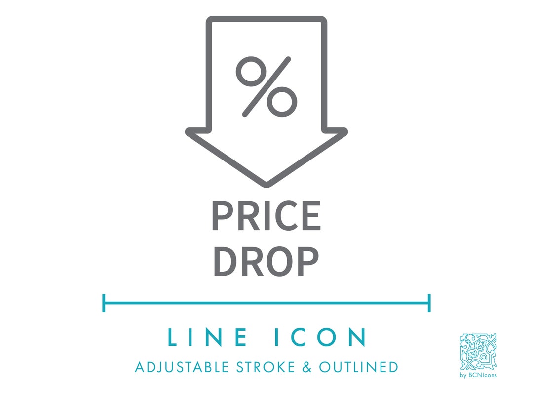 Price Drop Ecommerce Line Icon SVG, Minimalist Shop Coupon Code Icon ...
